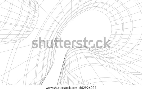 Architectural Drawing Futuristic Background Stock Vector (Royalty Free ...