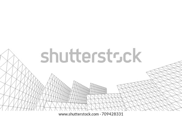 Architectural Drawing Futuristic Background Stock Vector (Royalty Free ...