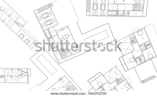 Architectural Drawing House Plan Vector Stock Vector (Royalty Free ...