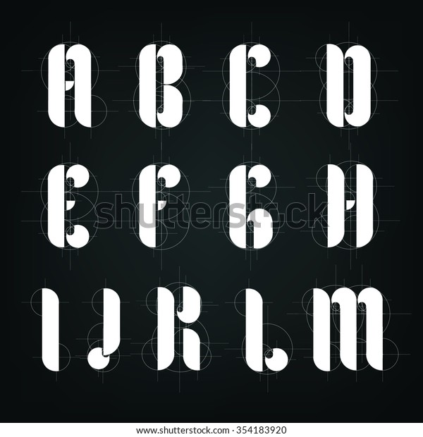Architectural Drawing Plane Alphabet Engineer Drawn Stock Vector ...