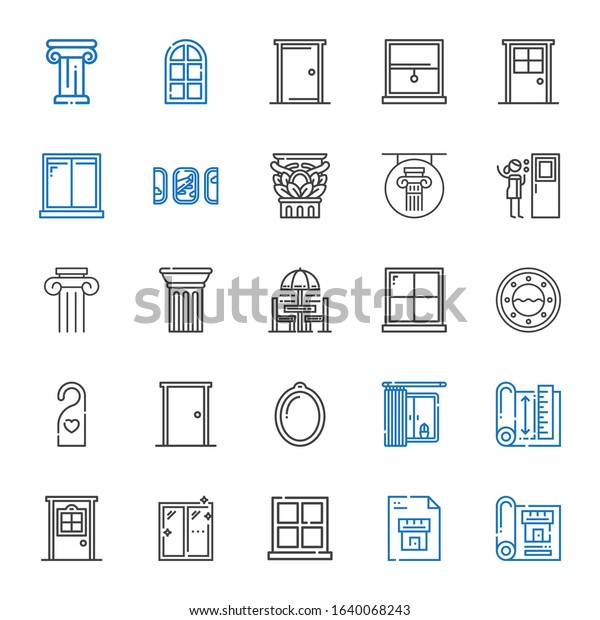 Architectural Icons Set Collection Architectural Blueprint Stock Vector ...