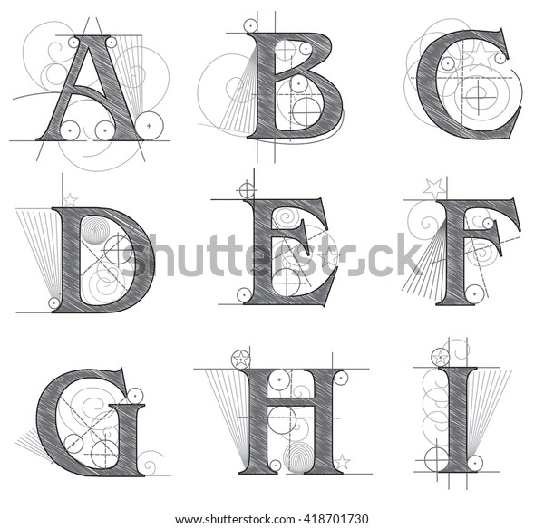 Architectural Letters Design Vector Illustration Stock Vector (Royalty ...