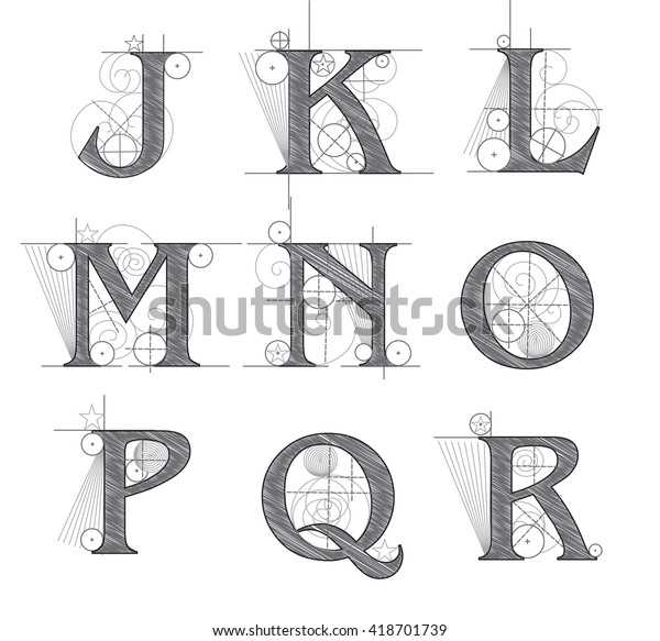 Architectural Letters Design Vector Illustration Stock Vector (Royalty ...