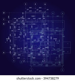 Architectural Plan Background Vector Illustration Stock Vector (Royalty ...