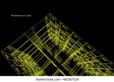 Architecture Abstract 3d Illustration Top View Stock Vector (Royalty ...