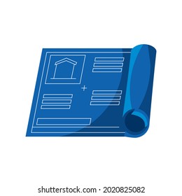 Architecture Blueprint Roll Isolated Icon Stock Vector (Royalty Free ...