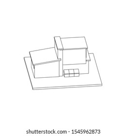 Architecture Building Construction Design Line Art Stock Vector ...