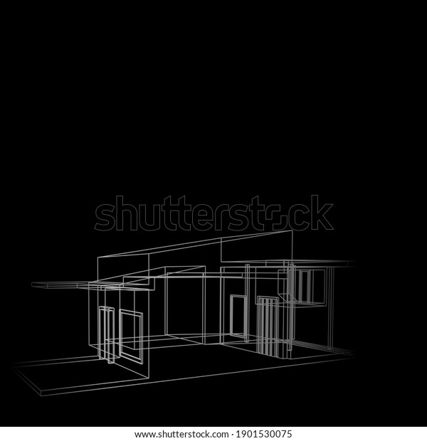 Architecture Building Construction Line Art Design Stock Vector ...
