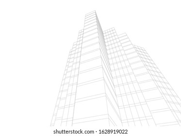 Architecture Building Linear 3d Vector Stock Vector (Royalty Free ...