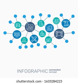 Architecture Connection Infographic Concept Construction Building Stock ...