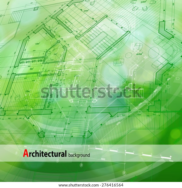 Architecture Design Blueprint House Plan Blue Stock Vector (Royalty ...