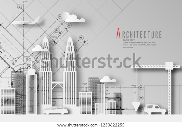 Architecture Eco World Environment Day Blueprint Stock Vector (Royalty ...