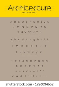 Architecture Font Numbers Modern Fonts Numbers Stock Vector (Royalty ...