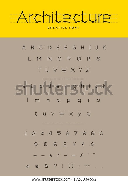 Architecture Font Numbers Modern Fonts Numbers Stock Vector (Royalty ...