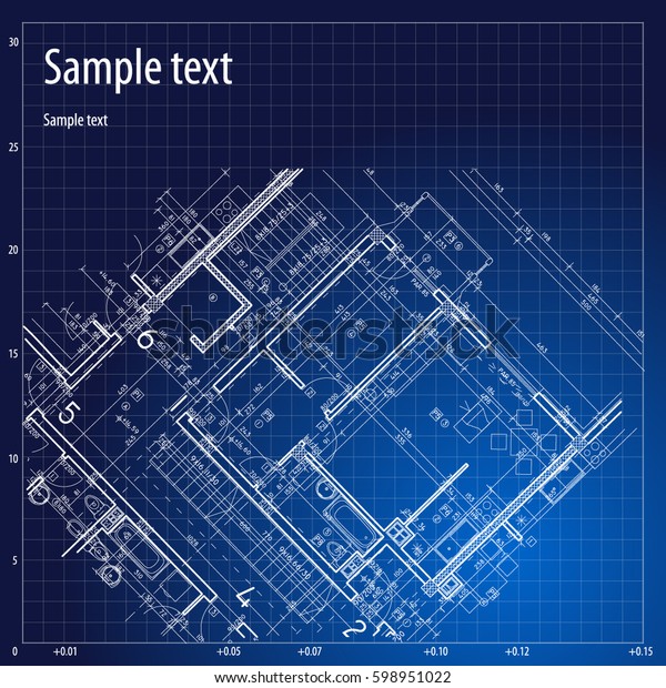 Architecture Grid Blueprint Background Sample Stock Vector (Royalty ...