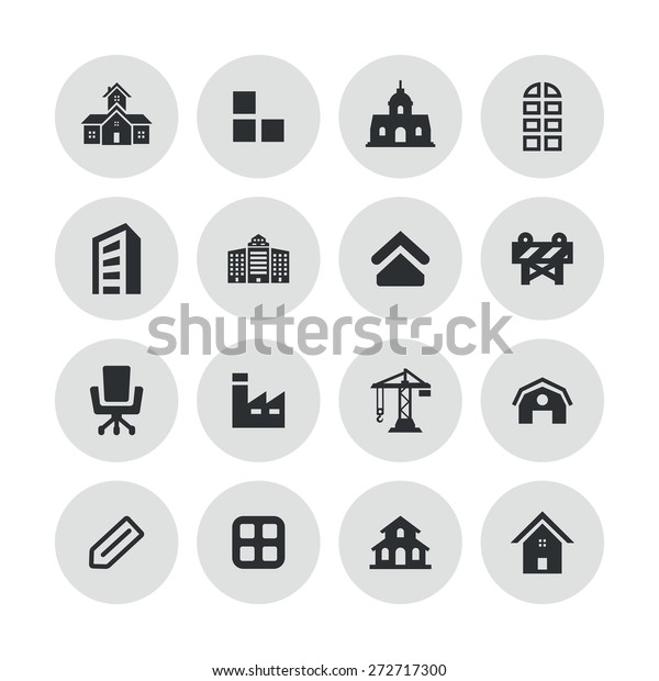 architecture icons universal set for web and mobile