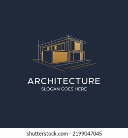 Architecture Logo Sketch Drawing Concept Stock Vector (Royalty Free ...