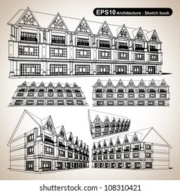 Architecture Sketch Book Illustration Vector Stock Vector (Royalty Free ...
