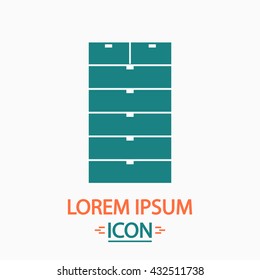 Archive Flat Icon On White Background Stock Vector (Royalty Free ...