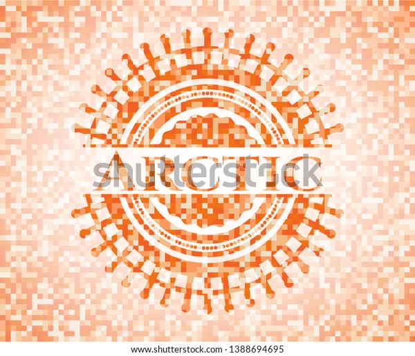 Arctic Abstract Emblem Orange Mosaic Background Stock Vector (Royalty ...