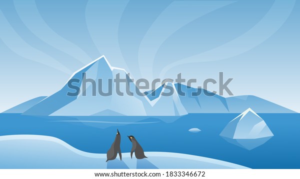Arctic Antarctic Landscape Vector Illustration Cartoon Stock Vector ...