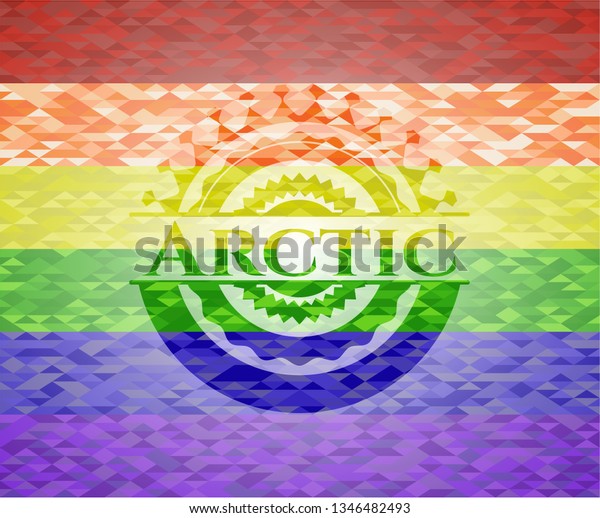 Arctic Emblem On Mosaic Background Colors Stock Vector (Royalty Free ...