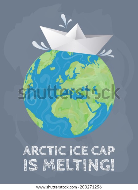Arctic Ice Cap Melting Poster Vector Stock Vector (Royalty Free ...
