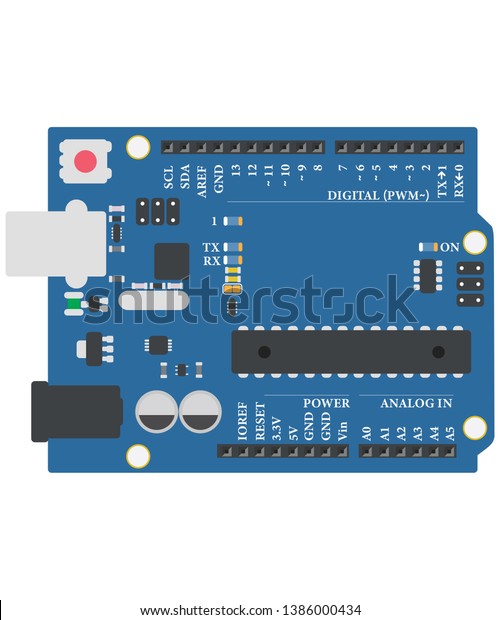cartón arduino mínimo / iot / vector /para educación