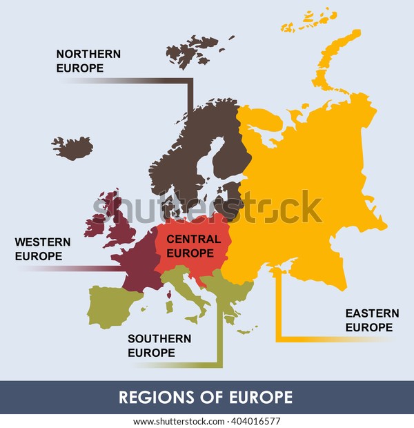 Area Each European Region Classify By Stock Vector (Royalty Free ...