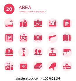 Area Icon Set Collection 20 Filled Stock Vector (Royalty Free ...