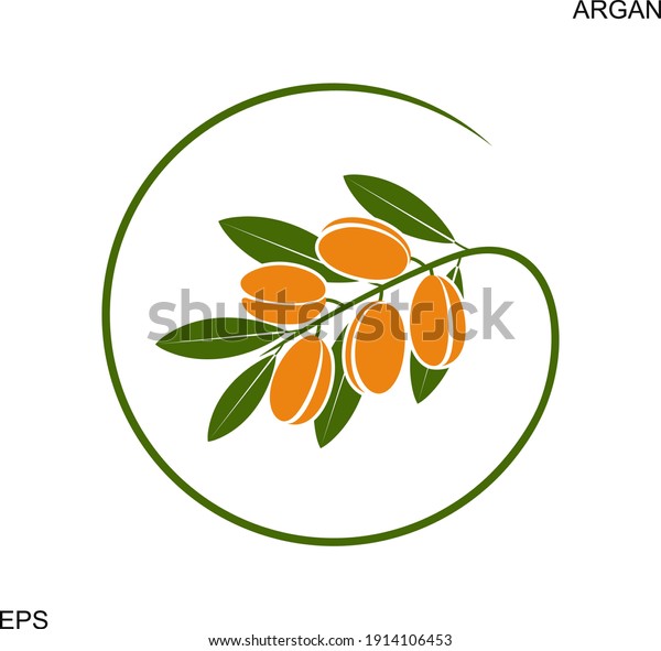 Argan Logo Isolated Argan On White Stock Vector (Royalty Free ...