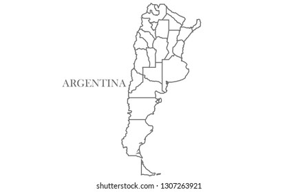 Argentina Gray Line Map Stock Vector (Royalty Free) 1307263921 ...