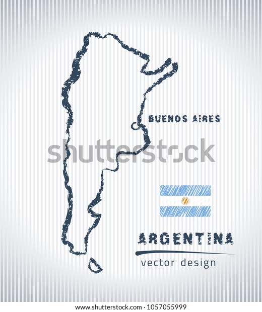 Argentina National Vector Drawing Map On Stock Vector (Royalty Free ...