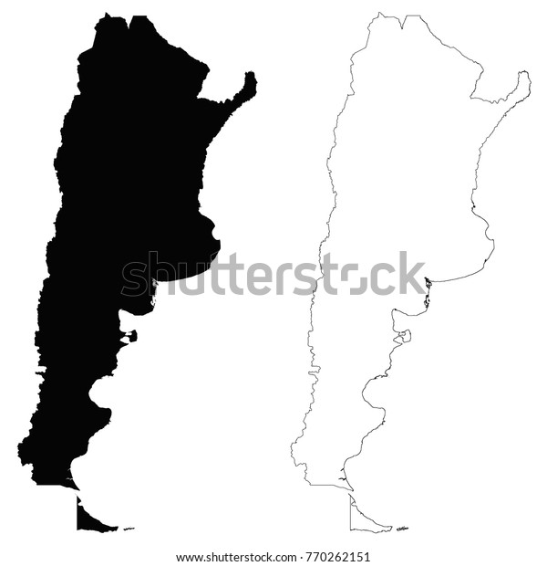 Argentina Outline Map Detailed Isolated Vector Stock Vector (Royalty ...