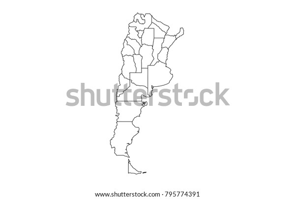 Argentina Outline Map Detailed Isolated Vector Stock Vector (Royalty ...