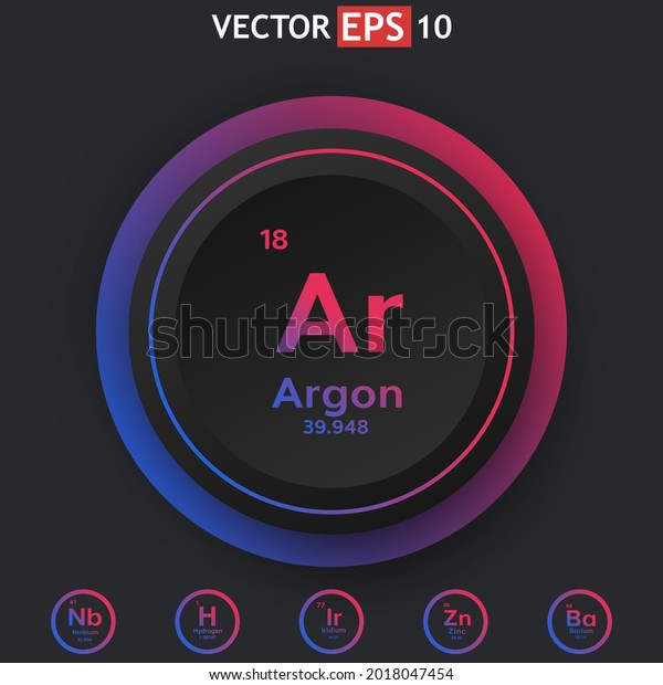 Argon Chemical Element Periodic Table Color Stock Vector (Royalty Free ...