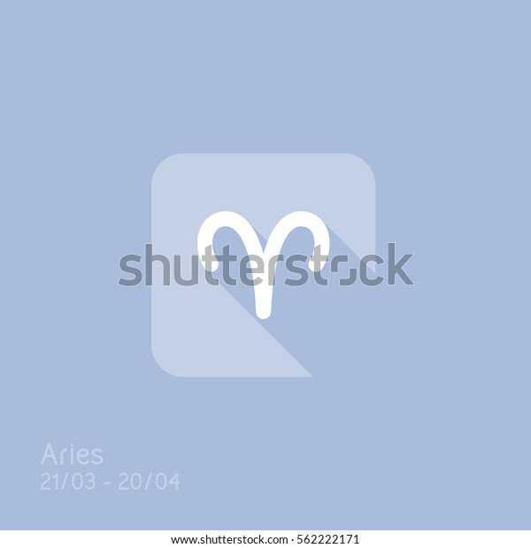 Aries Flat Icon Astrology Symbol Vector: vector de stock (libre de regalías) 562222171 ...