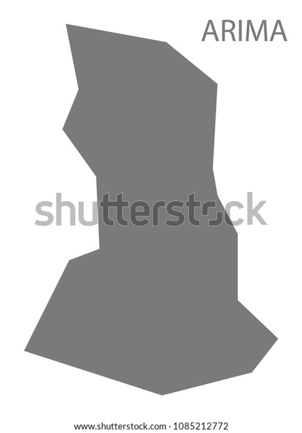 Arima Map Trinidad Tobago Grey Illustration Stock Vector (Royalty Free ...