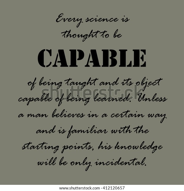 Aristotle Quotes Every Science Thought Stock Vector (Royalty Free ...