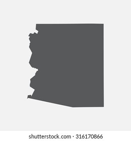 Arizona Grey State Border Map Stock Vector (Royalty Free) 316170866 ...