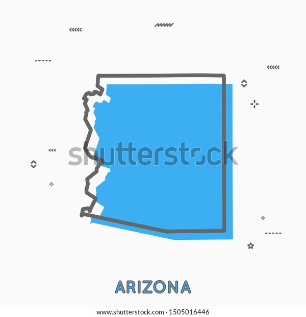 Arizona Map Thin Line Style Arizona Stock Vector (Royalty Free ...