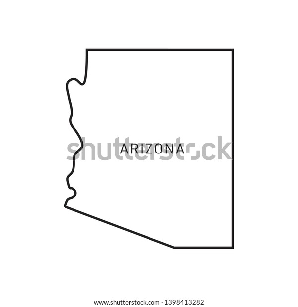 Arizona Map Vector Outline Design Template Stock Vector (Royalty Free ...