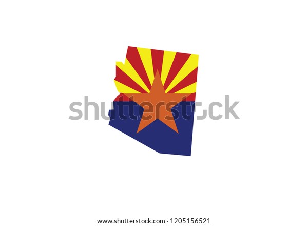 Arizona Outline Map State Shape Usa Stock Vector (Royalty Free ...