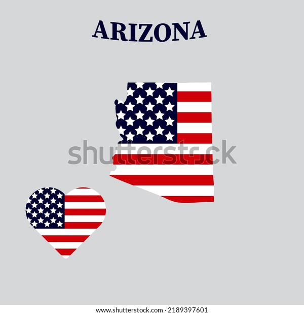 Arizona State Map American Flag Vector Stock Vector (Royalty Free ...
