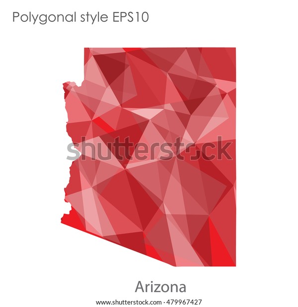 Arizona State Map Geometric Polygonal Styleabstract Stock Vector ...