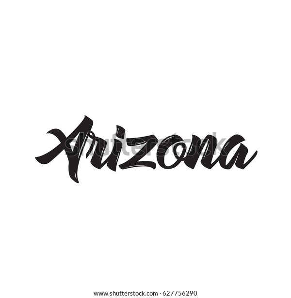 Arizona Text Design Vector Calligraphy Typography Stock Vector (Royalty ...