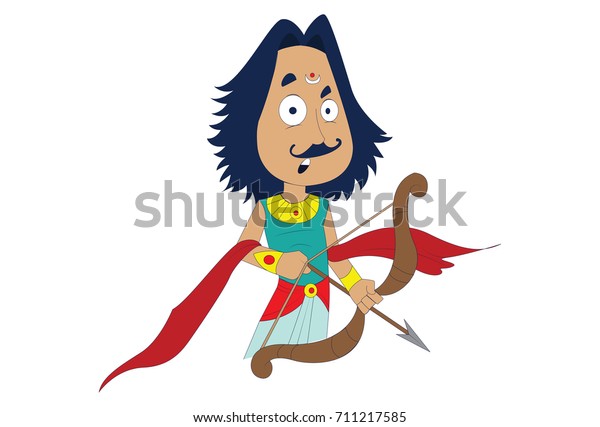 Arjuna Character Mahabharata Vector Illustration Isolated Stock Vector ...