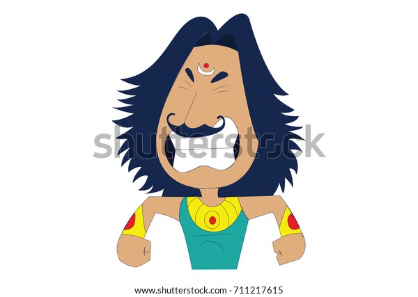 Arjuna Character Mahabharata Vector Illustration Isolated 스톡 벡터(로열티 프리 ...