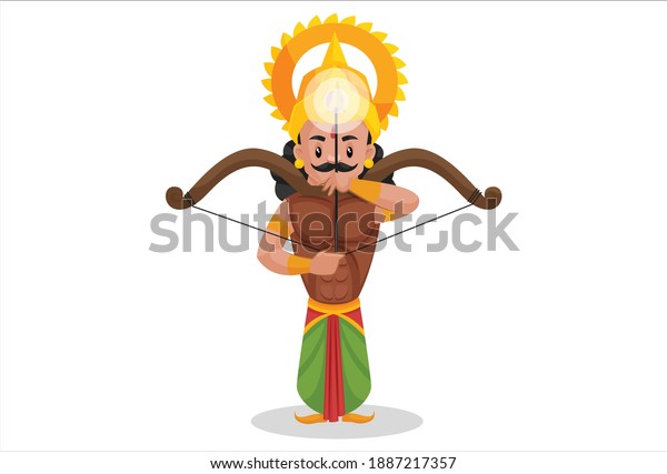 Arjuna Making Target Bow Arrow Vector Stock Vector (Royalty Free ...