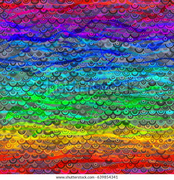 Ark Circles On Rainbow Backdrop Seamless Stock Vector (Royalty Free ...